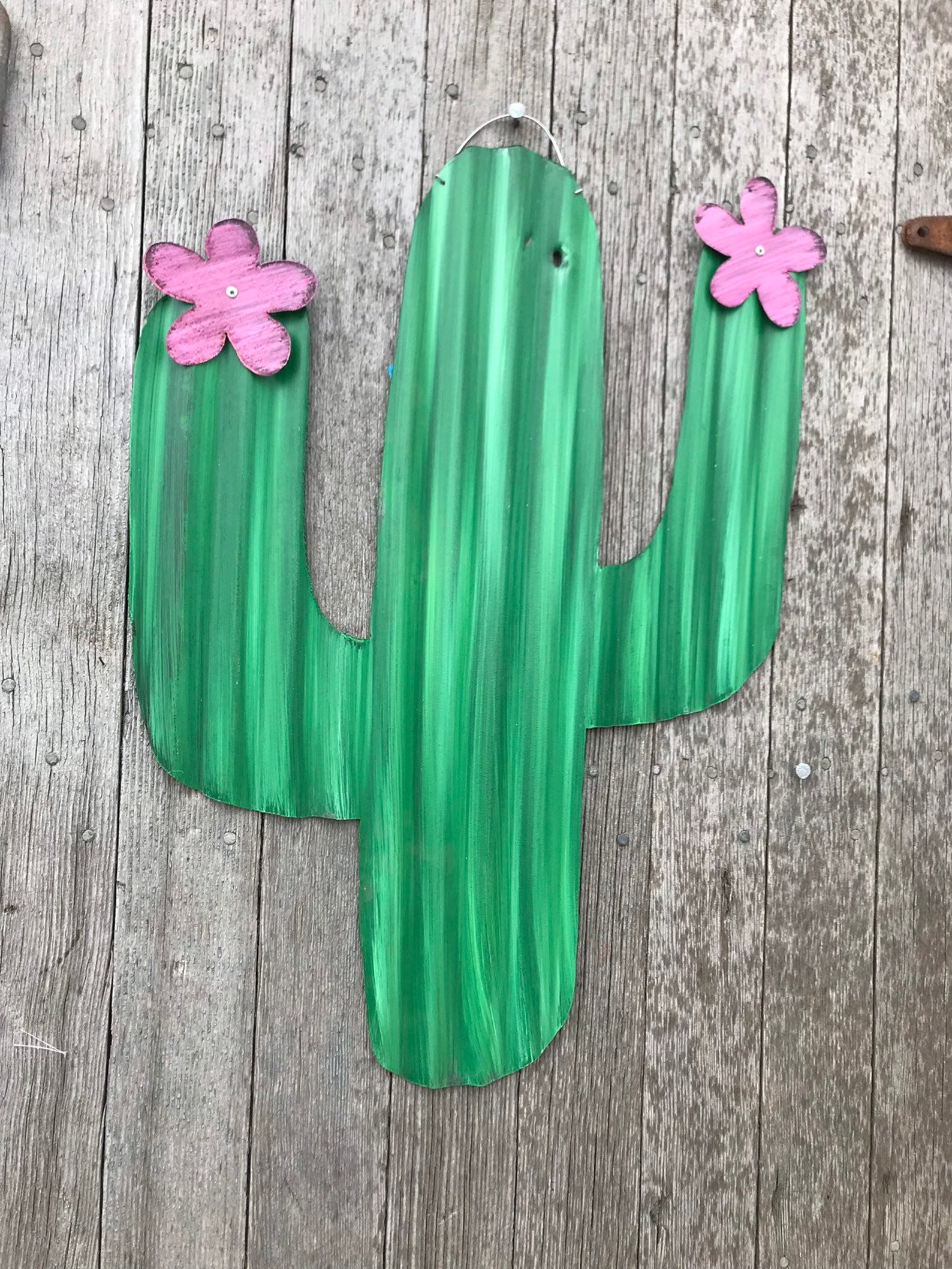 Corrugated Tin Cactus / Cactus Decor / Cinco De Mayo Decor - Etsy