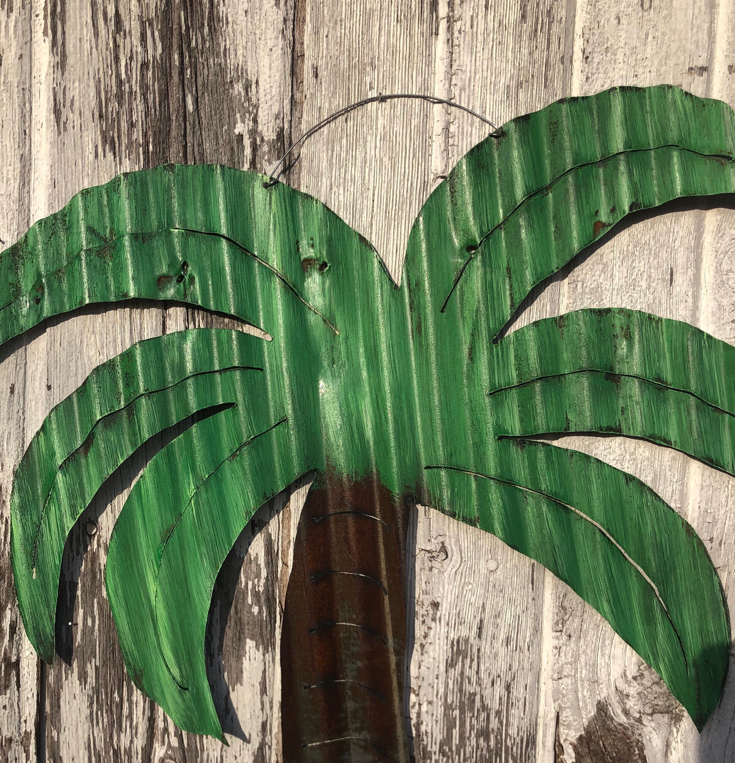 Corrugated tin palm tree / rustic metal palm tree / tin | Etsy