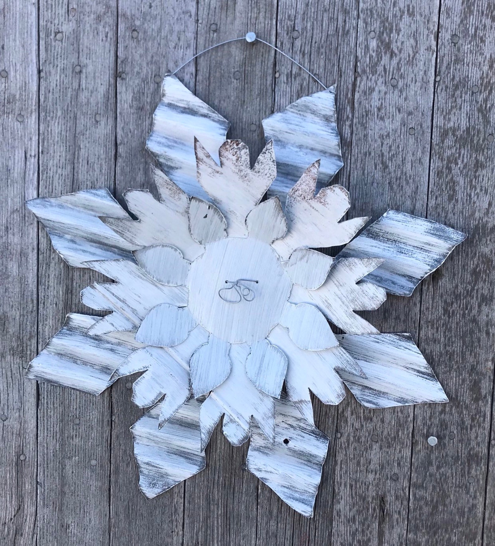 Handmade Tin Snowflake / Corrugated Tin Snowflake / Corrugated | Etsy