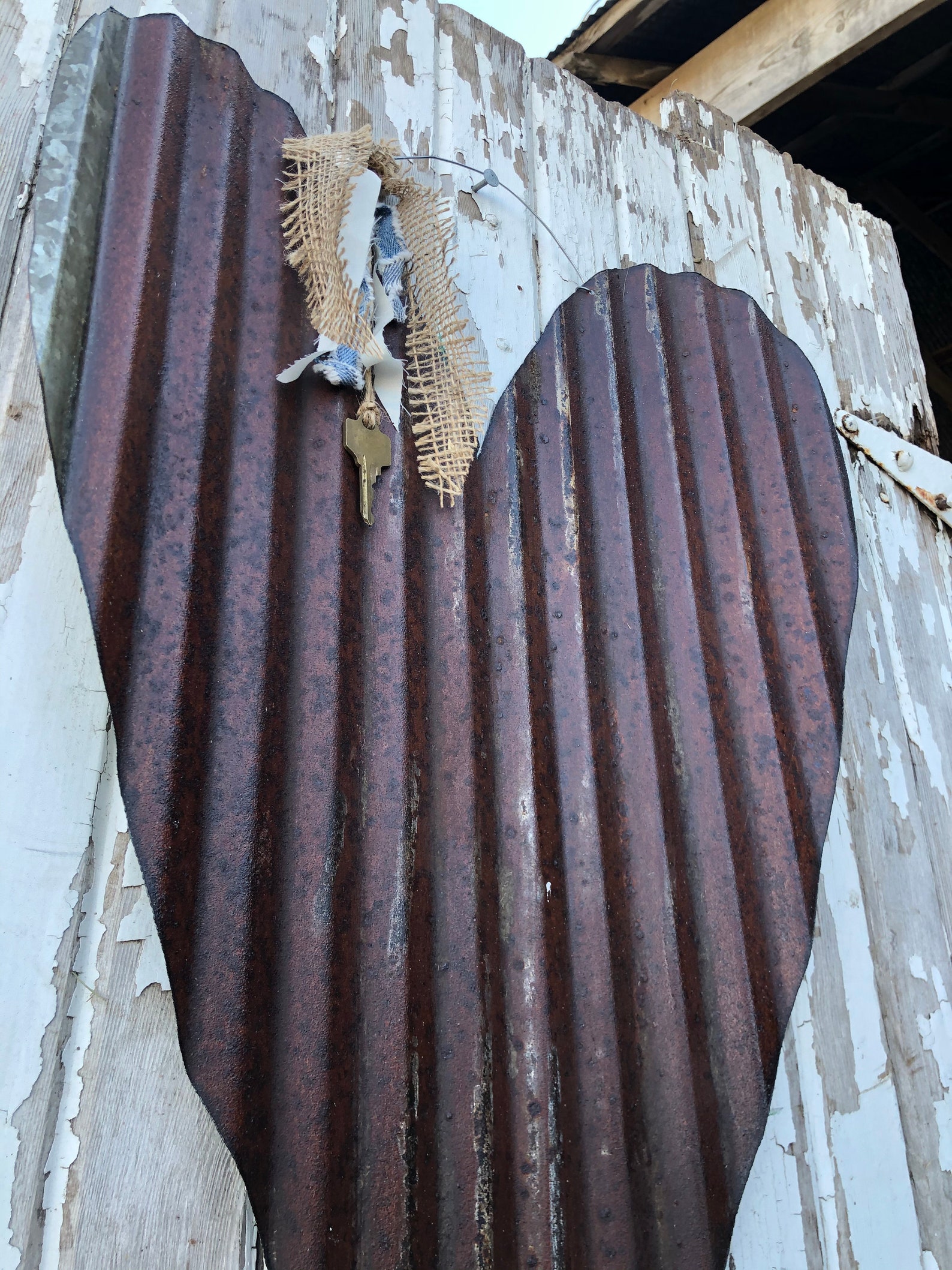 Rusty Corrugated Tin Heart / Shabby Tin Heart / Corrugated Tin | Etsy