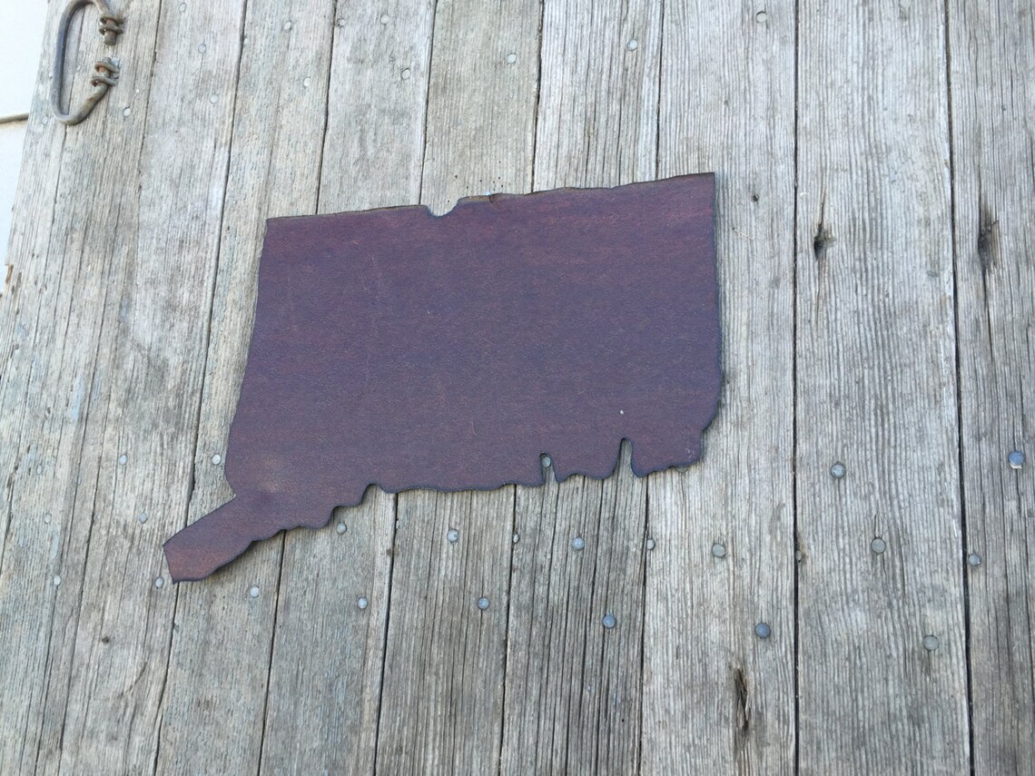 State of Connecticut Connecticut Decor Rustic Tin State of - Etsy