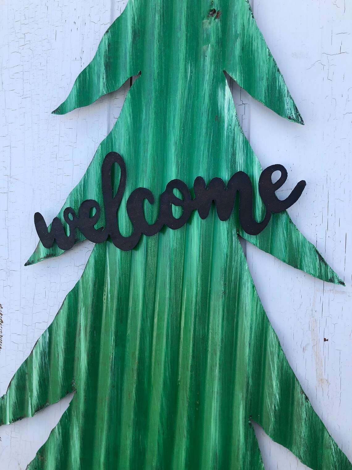 Large Corrugated Tin Christmas Tree / Rustic Tin Christmas | Etsy