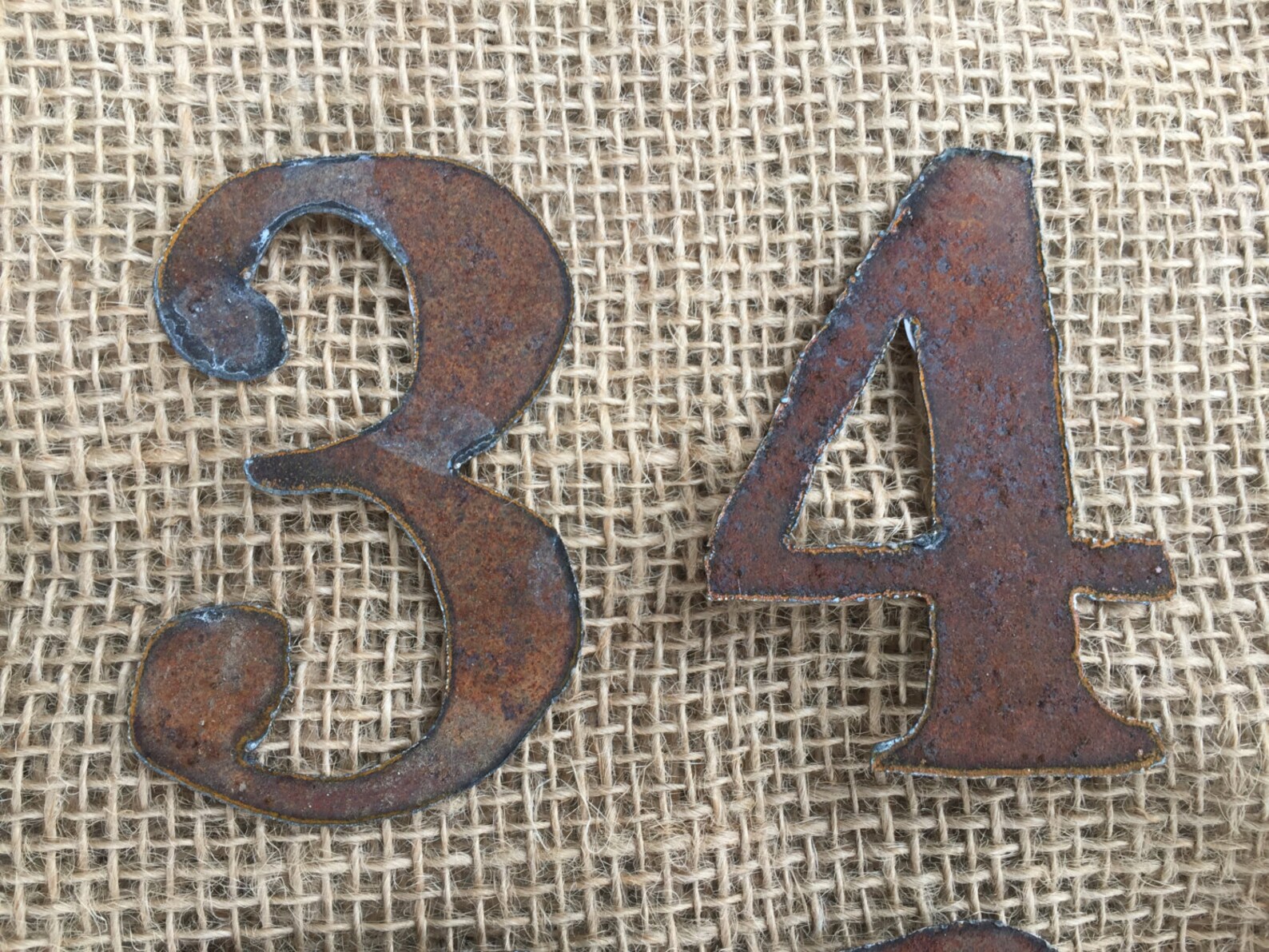 3 Tin Numbers / 3 Metal Numbers / Rusty Tin - Etsy