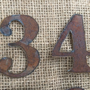 3 Tin Numbers / 3 Metal Numbers / Rusty Tin Numbers / Vintage Tin Clock ...