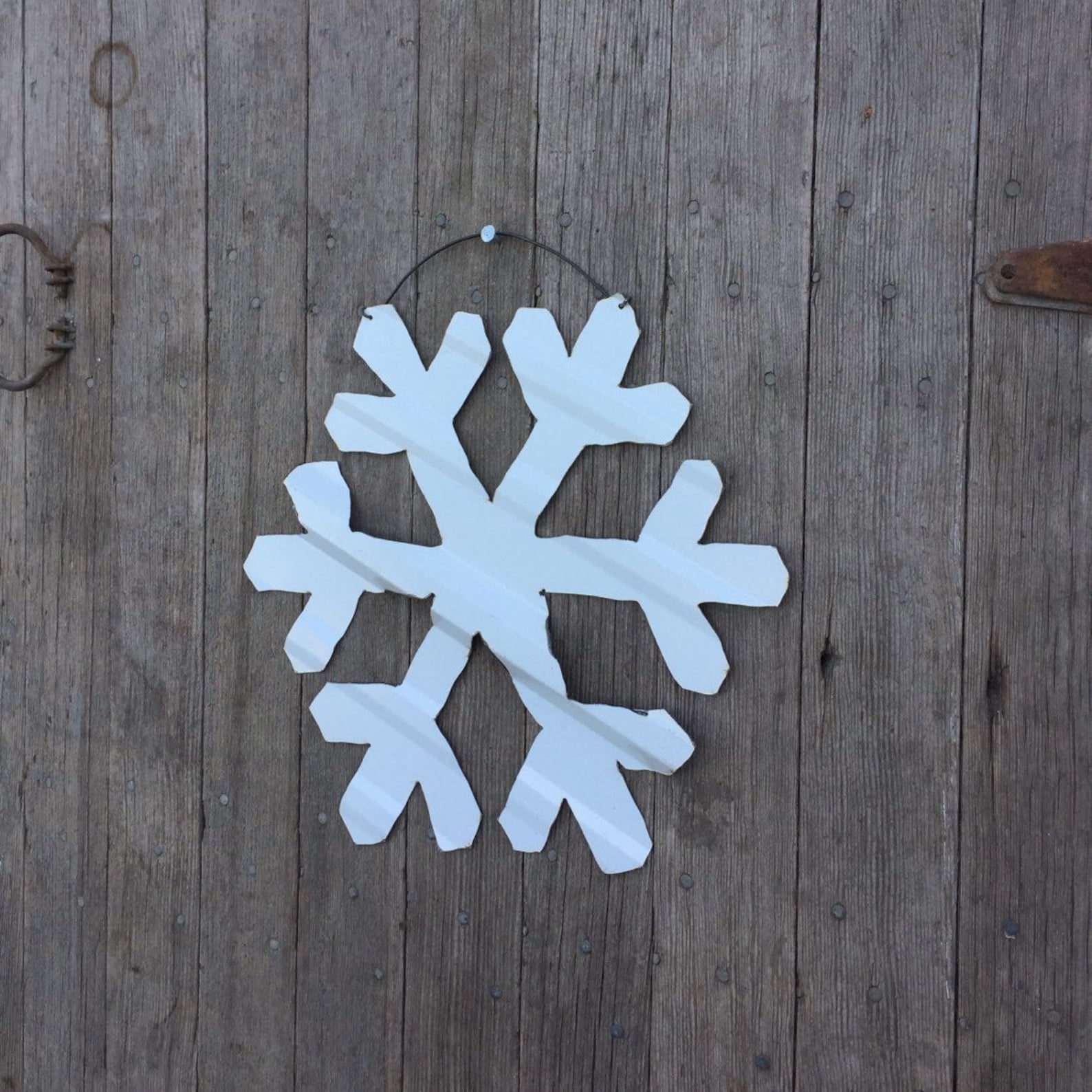 15 Tin Snowflake Rustic Tin Snowflake Hand Cut Tin - Etsy