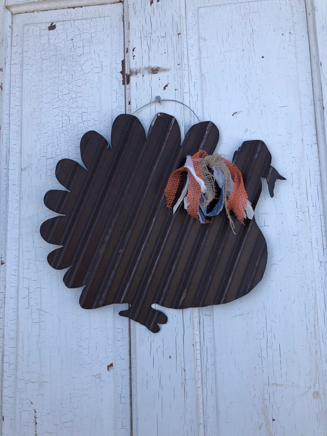 Rusty Corrugated Tin Turkey / Rustic Tin Turkey / Tin Thanksgiving ...