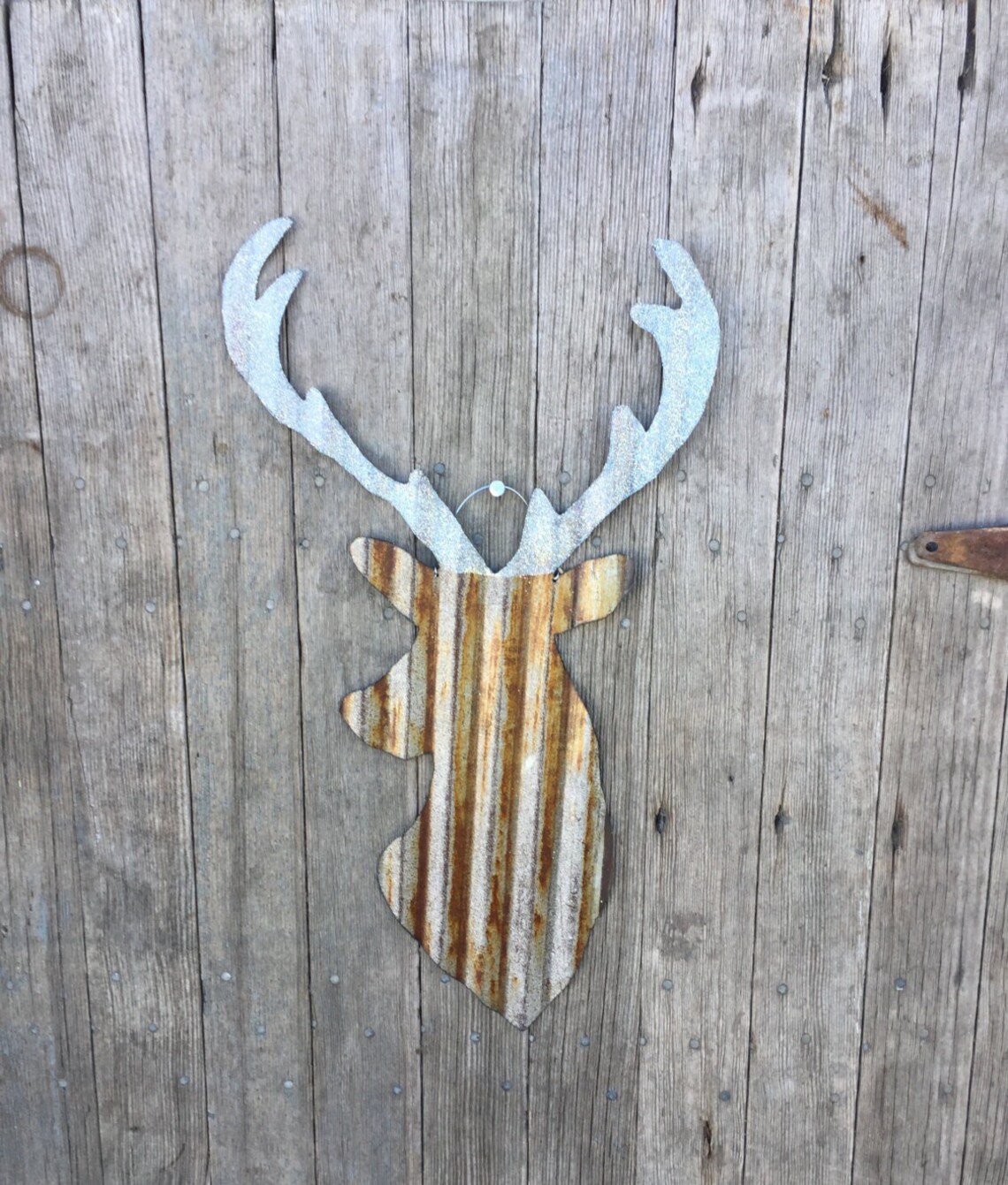 Corrugated tin deer bust / rustic tin deer bust / deer bust | Etsy