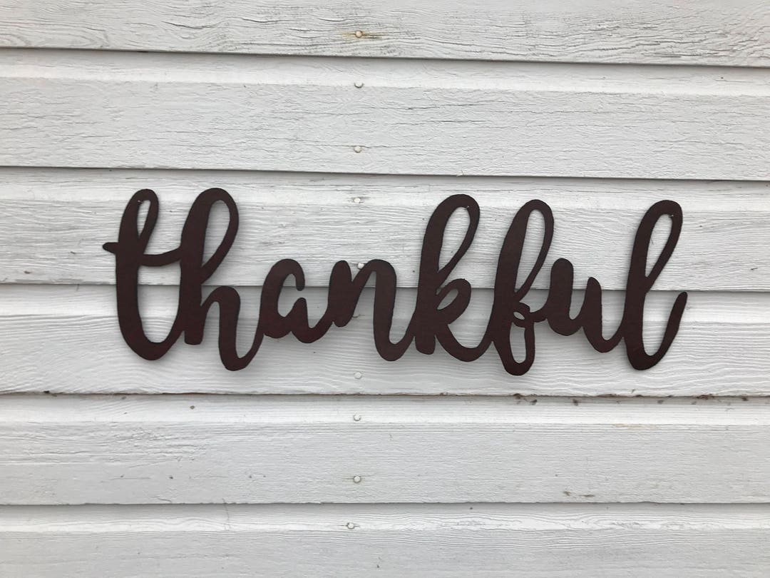 Thankful Wall Word, Tin Wall Words, Shabby Farmhouse Decor, Farm Decor ...