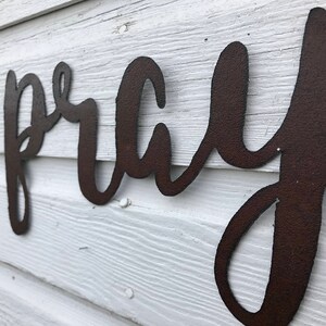 Pray Wall Word, Tin Wall Words, Shabby Farmhouse Decor, Farm Decor ...