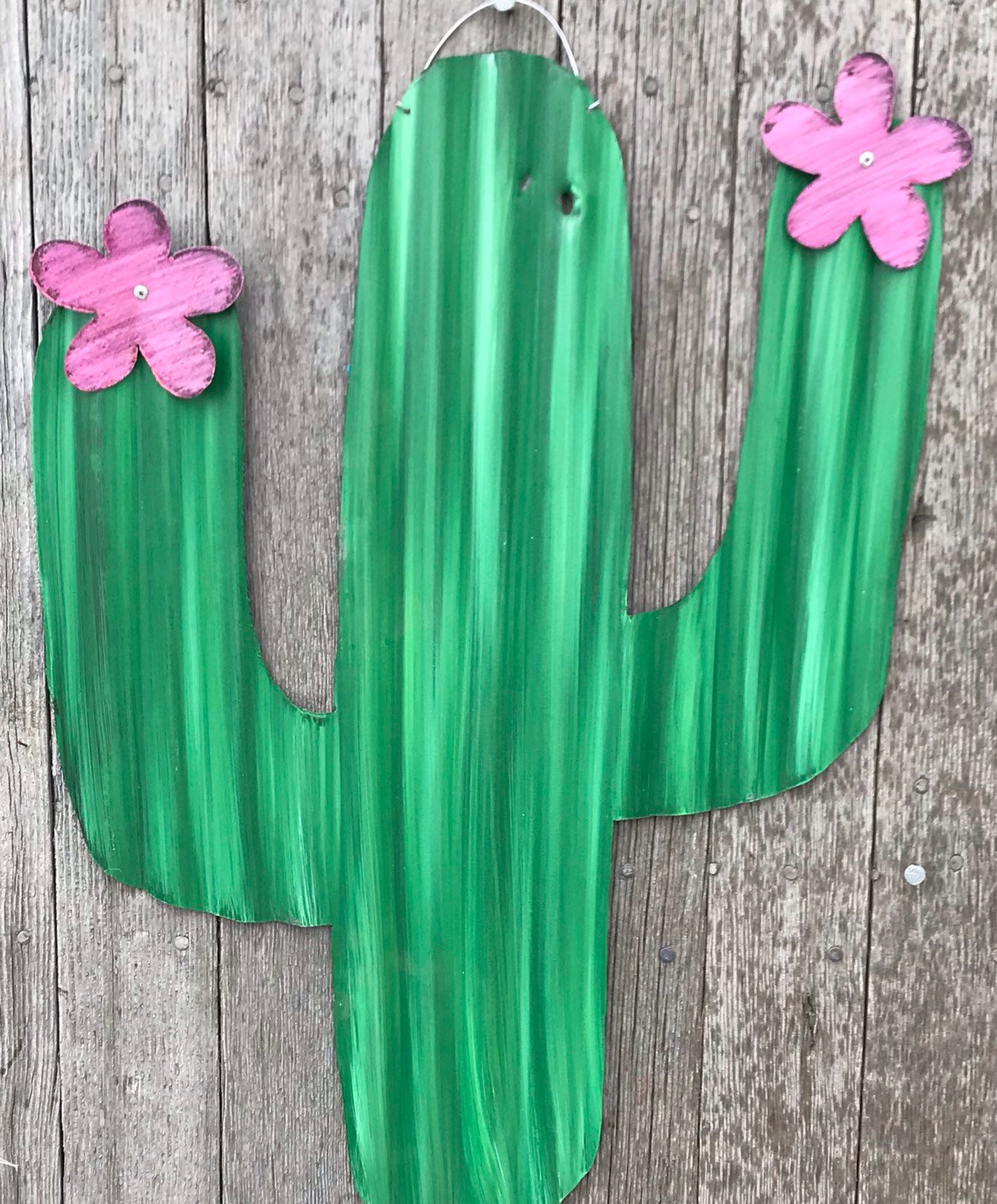 Corrugated Tin Cactus / Cactus Decor / Cinco De Mayo Decor - Etsy