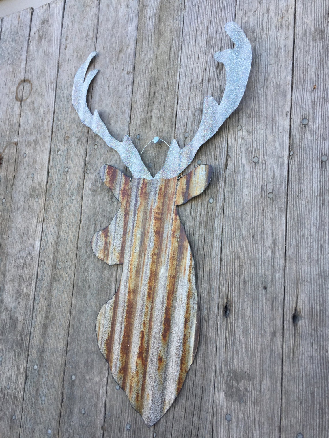 Corrugated tin deer bust / rustic tin deer bust / deer bust | Etsy
