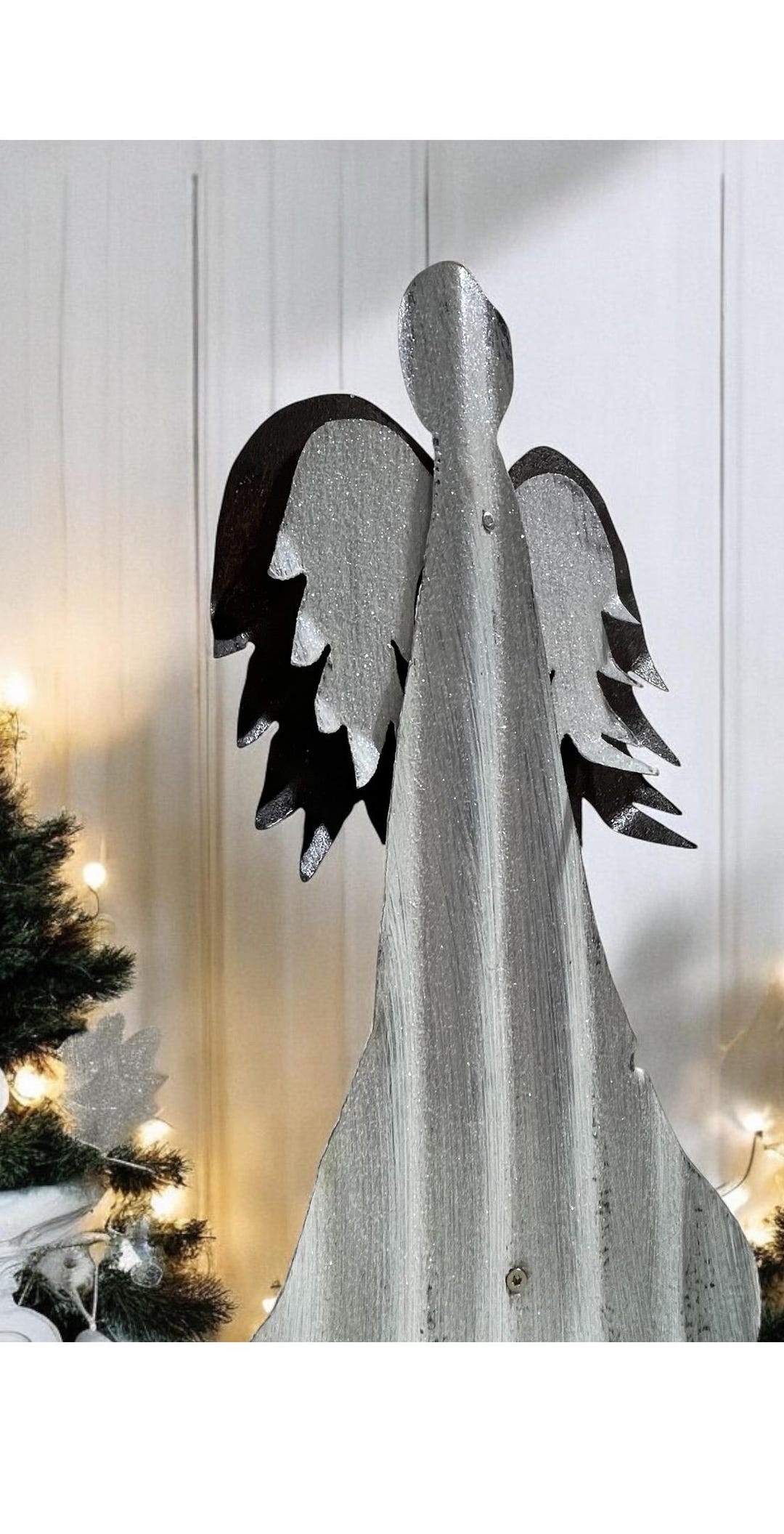 Corrugated Tin Angel / Tin Christmas Angel / Handmade Tin Christmas ...