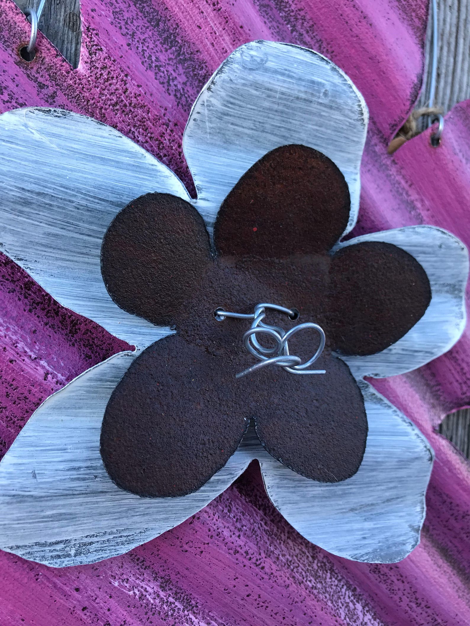 Corrugated Tin Flower / Rustic Tin Flower / Rustic Tin Garden - Etsy