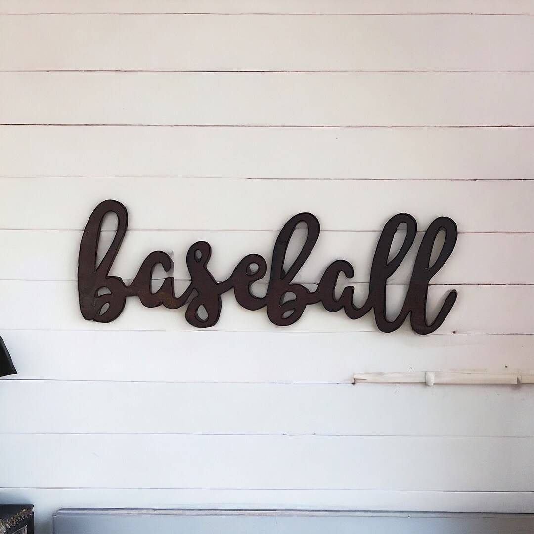 Baseball Wall Word, Tin Baseball Decor, Baseball Wall Decor, Sports ...