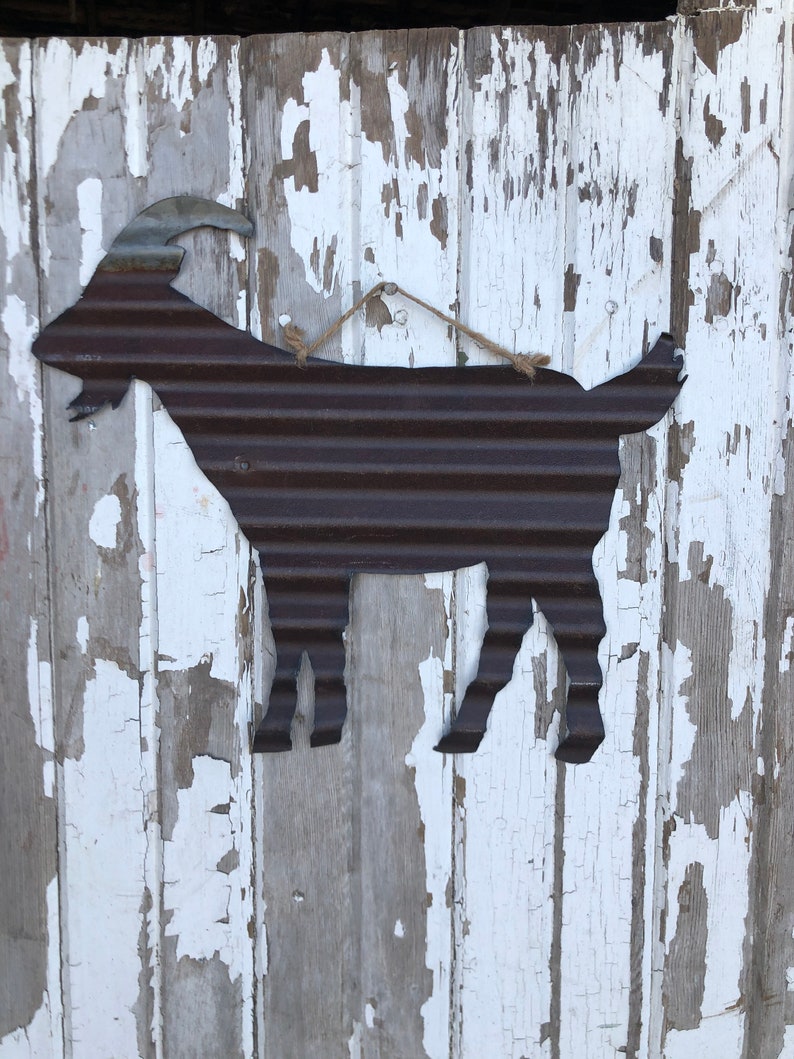 Corrugated Tin Goat / Rustic Farm Decor / Metal Goat - Etsy