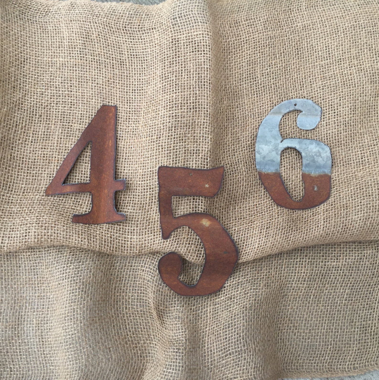 6 Inch Corrugated Tin Numbers / Corrugated Tin Numbers / Rusty | Etsy