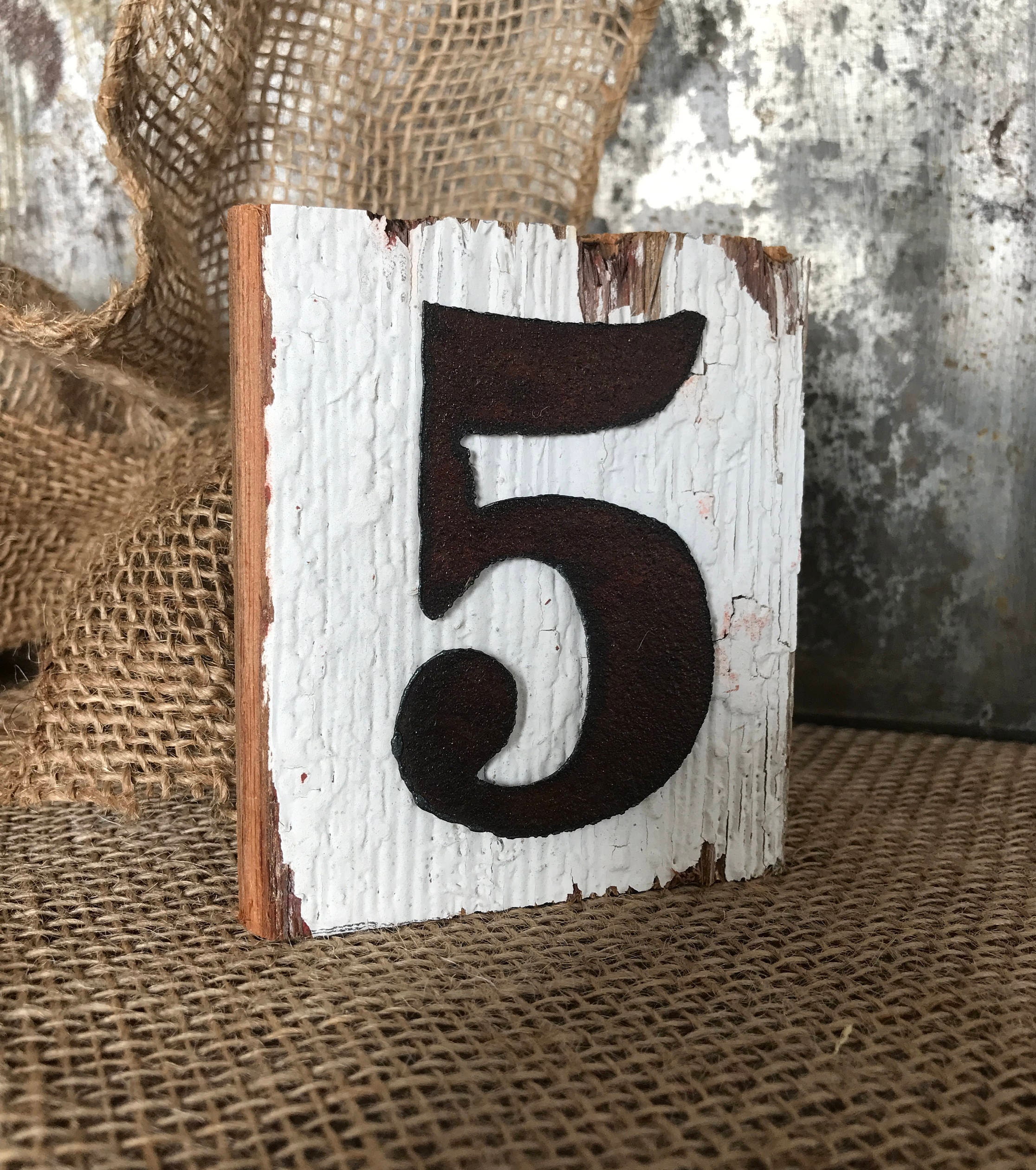 Rusty tin numbers / barnwood table numbers / tin wedding table | Etsy