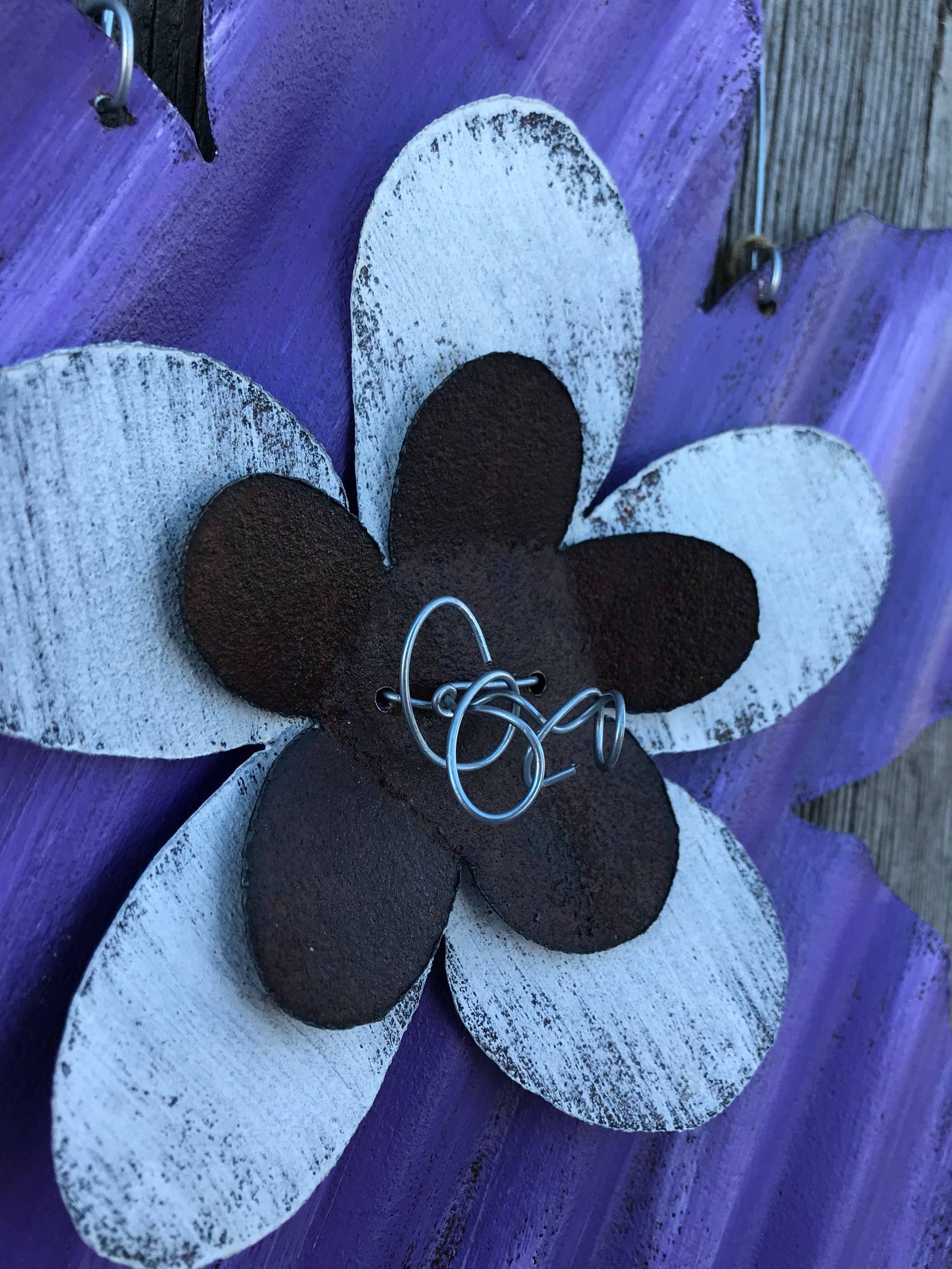 Corrugated Tin Flower / Rustic Tin Flowers / Rustic Tin Garden - Etsy