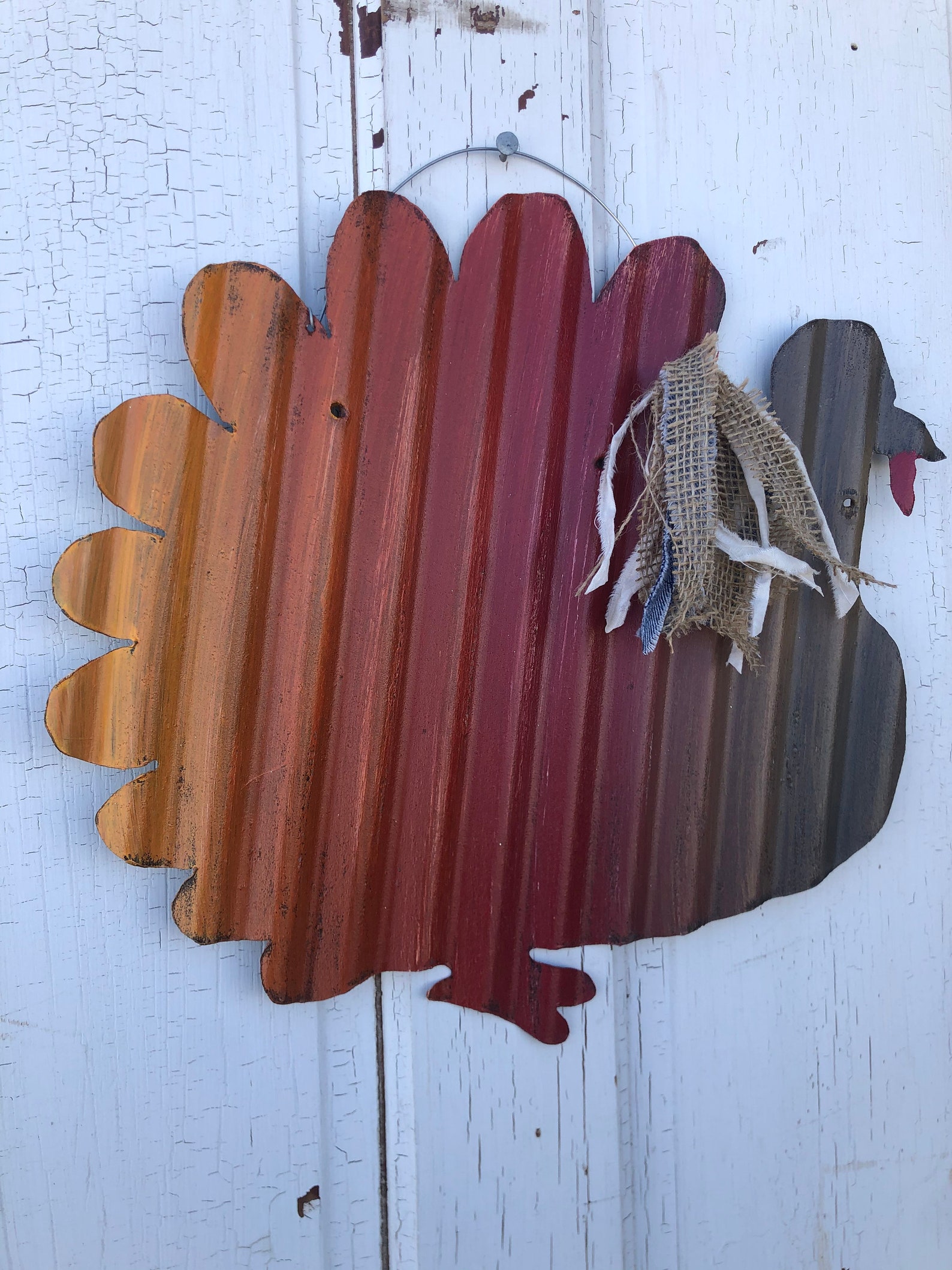 Corrugated Tin Turkey / Rustic Tin Turkey / Tin Thanksgiving - Etsy