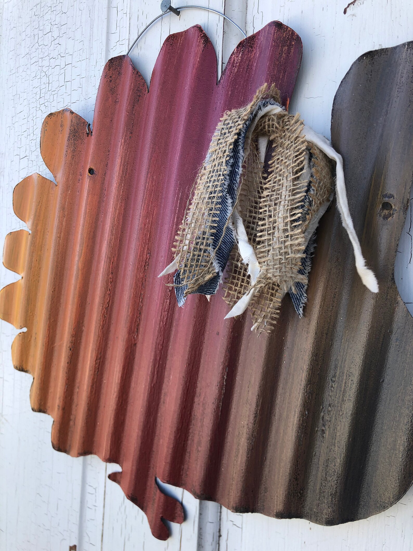 Corrugated Tin Turkey / Rustic Tin Turkey / Tin Thanksgiving - Etsy