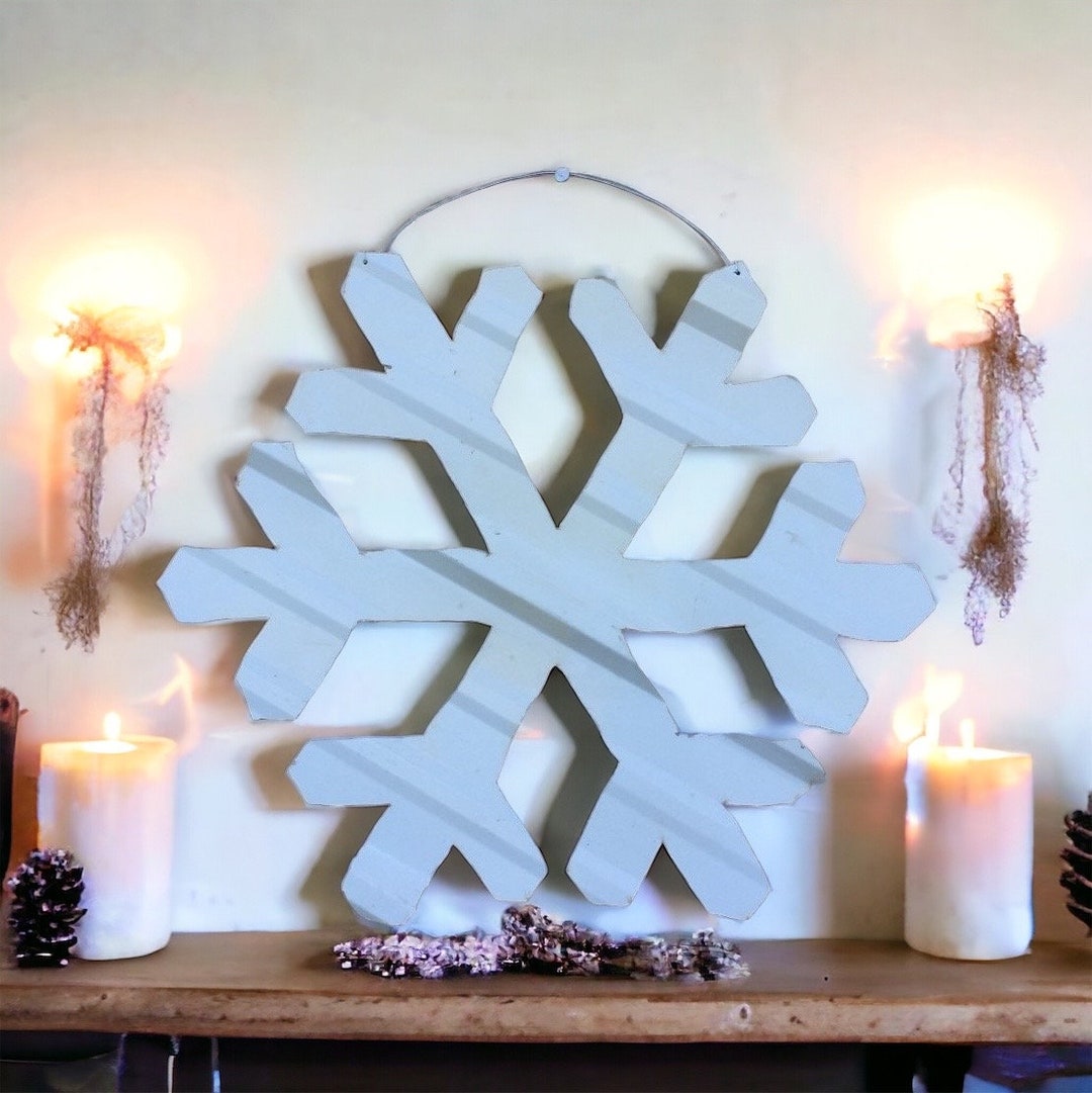 20 1/2" Tin Snowflake, Rustic Tin Snowflake, Tin Christmas Decorations ...