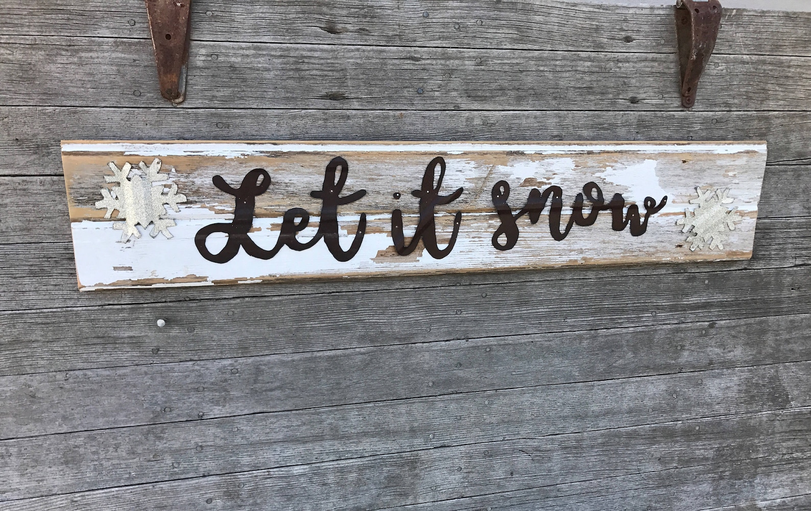 Let It Snow Wood Sign Let It Snow Barn Board Sign Rustic - Etsy