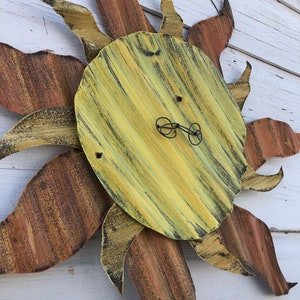 Handmade Corrugated Tin Sun / Handpainted Tin Sun / Metal Sun Decor ...