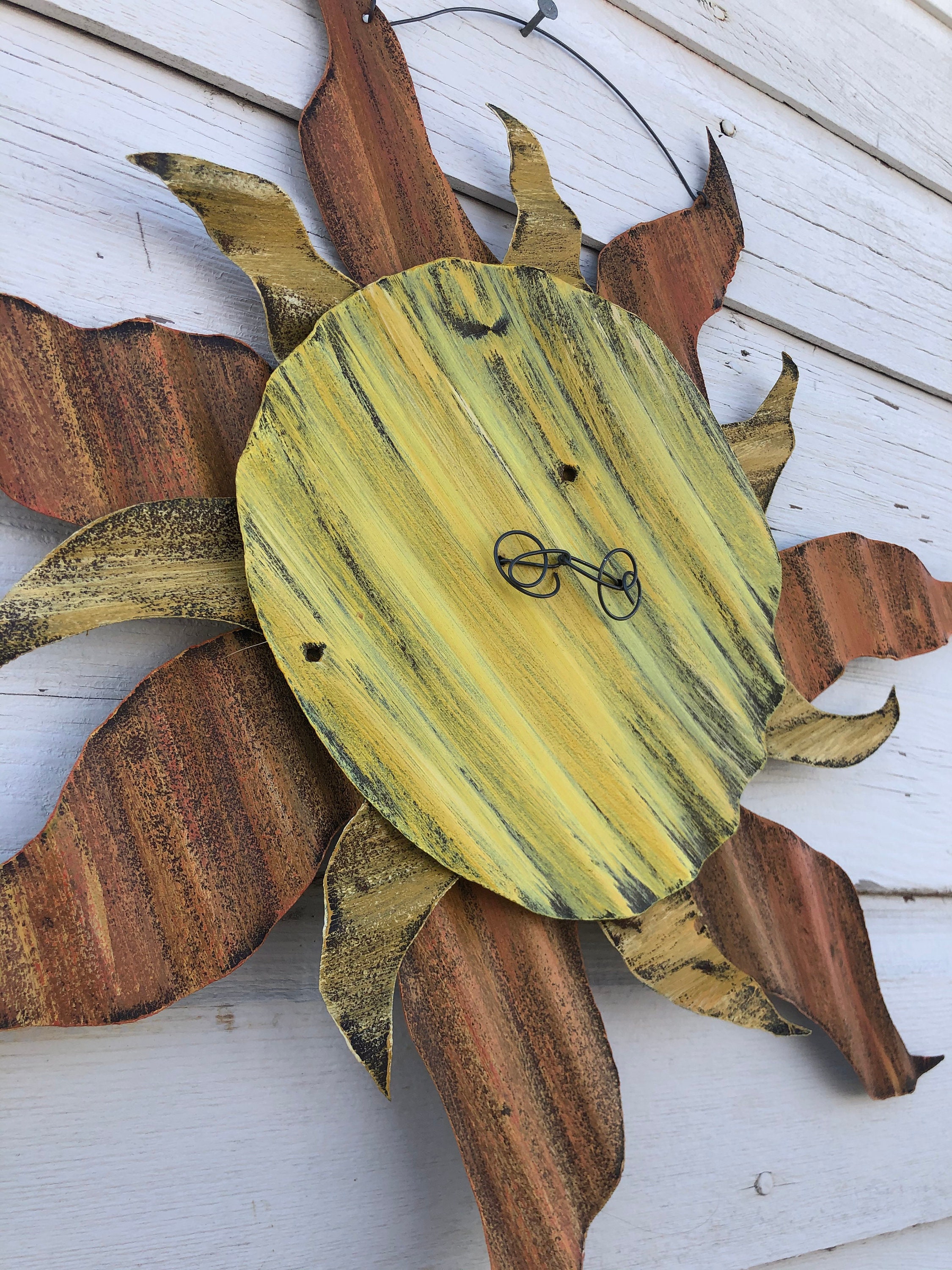 Handmade Corrugated Tin Sun / Handpainted Tin Sun / Metal Sun - Etsy