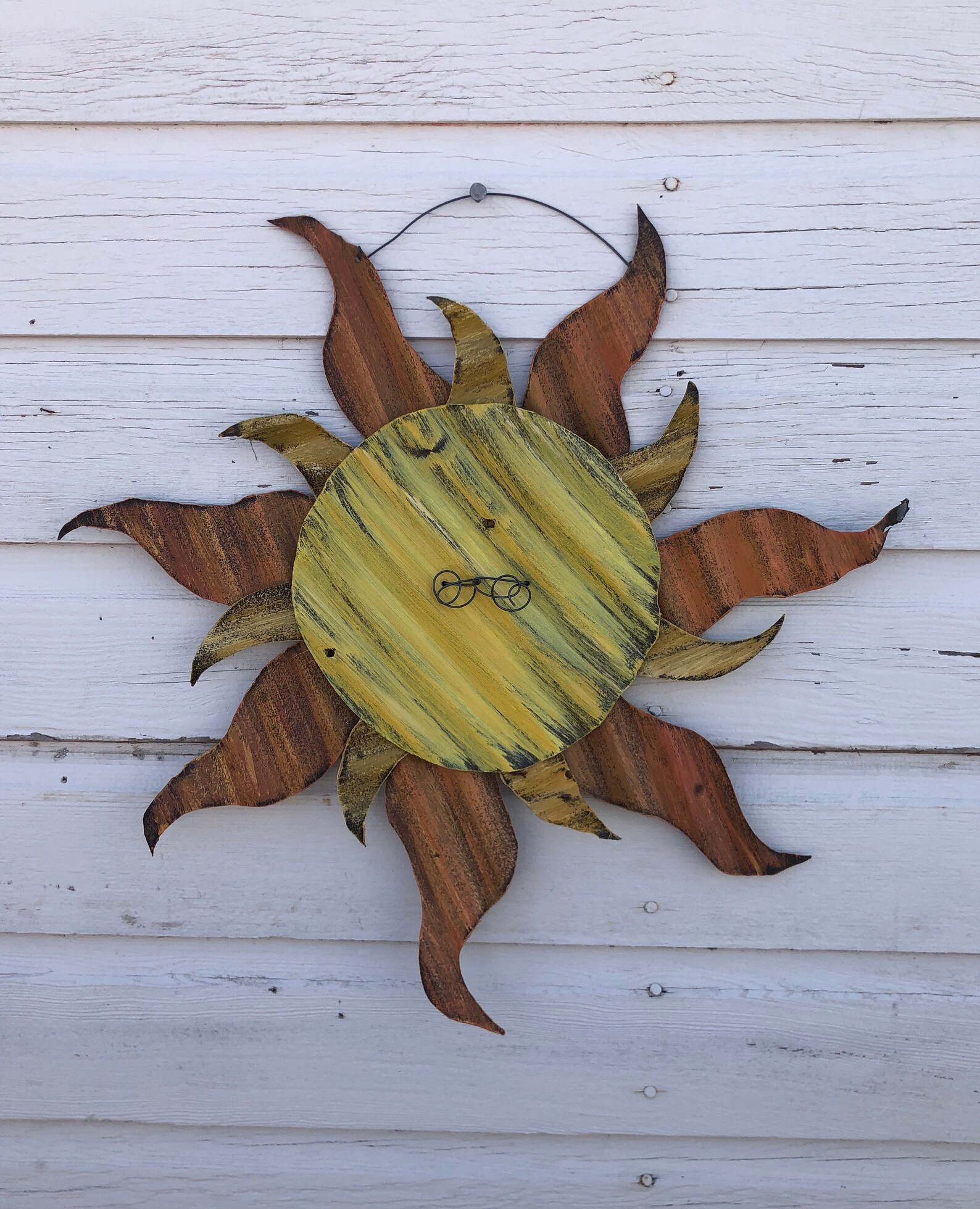 Handmade Corrugated Tin Sun / Handpainted Tin Sun / Metal Sun - Etsy