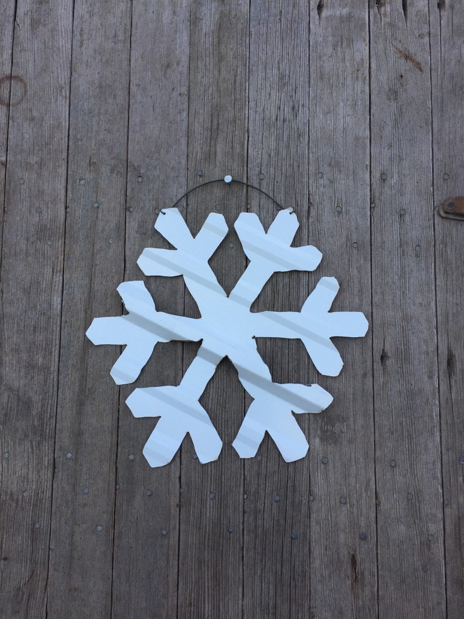 15 Tin Snowflake Rustic Tin Snowflake Hand Cut Tin | Etsy