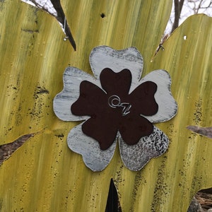 Corrugated Tin Flower / Tin Dogwood Flower / Handpainted Tin Flower ...