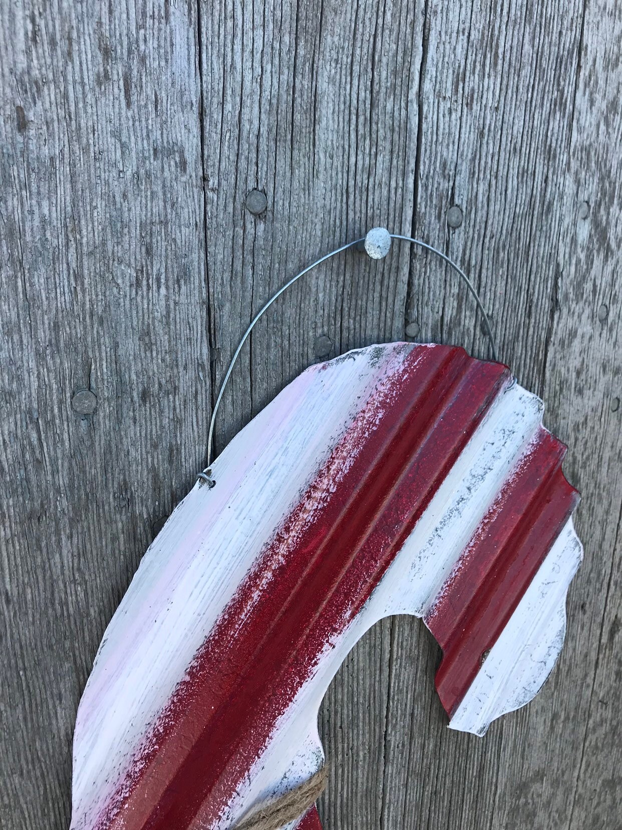 Corrugated Tin Candy Cane Metal Candy Cane Tin Christmas - Etsy