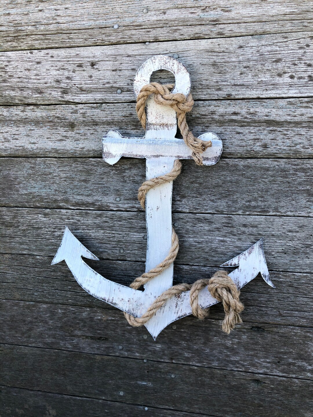 Upcycled Tin Anchor / 16" Tin Anchor / Tin Nautical Decor - Etsy