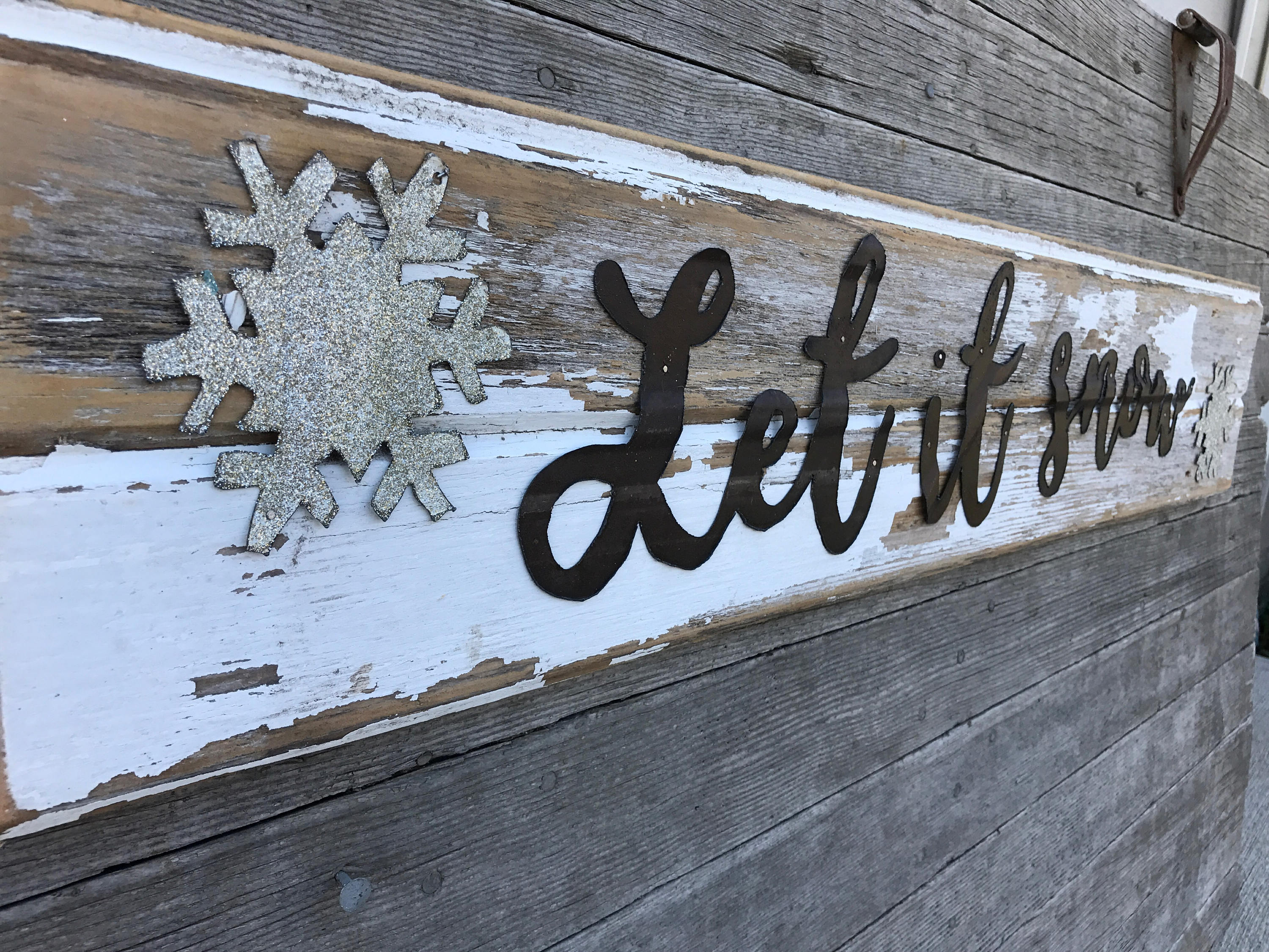 Let It Snow Wood Sign Let It Snow Barn Board Sign Rustic | Etsy