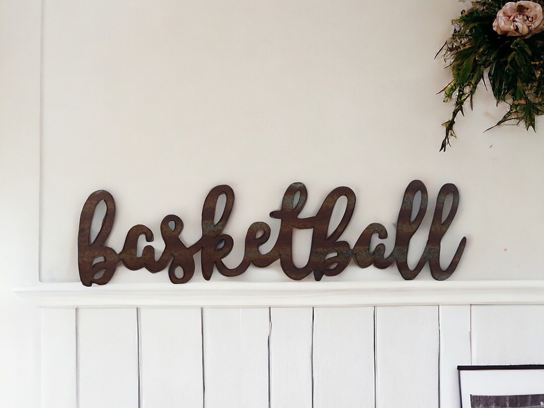 Basketball Wall Word, Tin Basketball Decor, Basketball Wall Decor ...