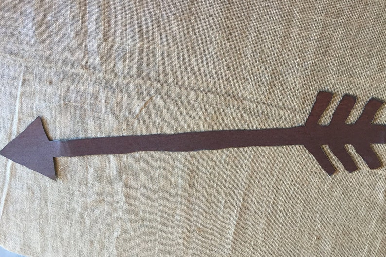 Large 28" Long Rusty Tin Arrow, Flat Rusty Tin Arrow, Corrugated Tin ...