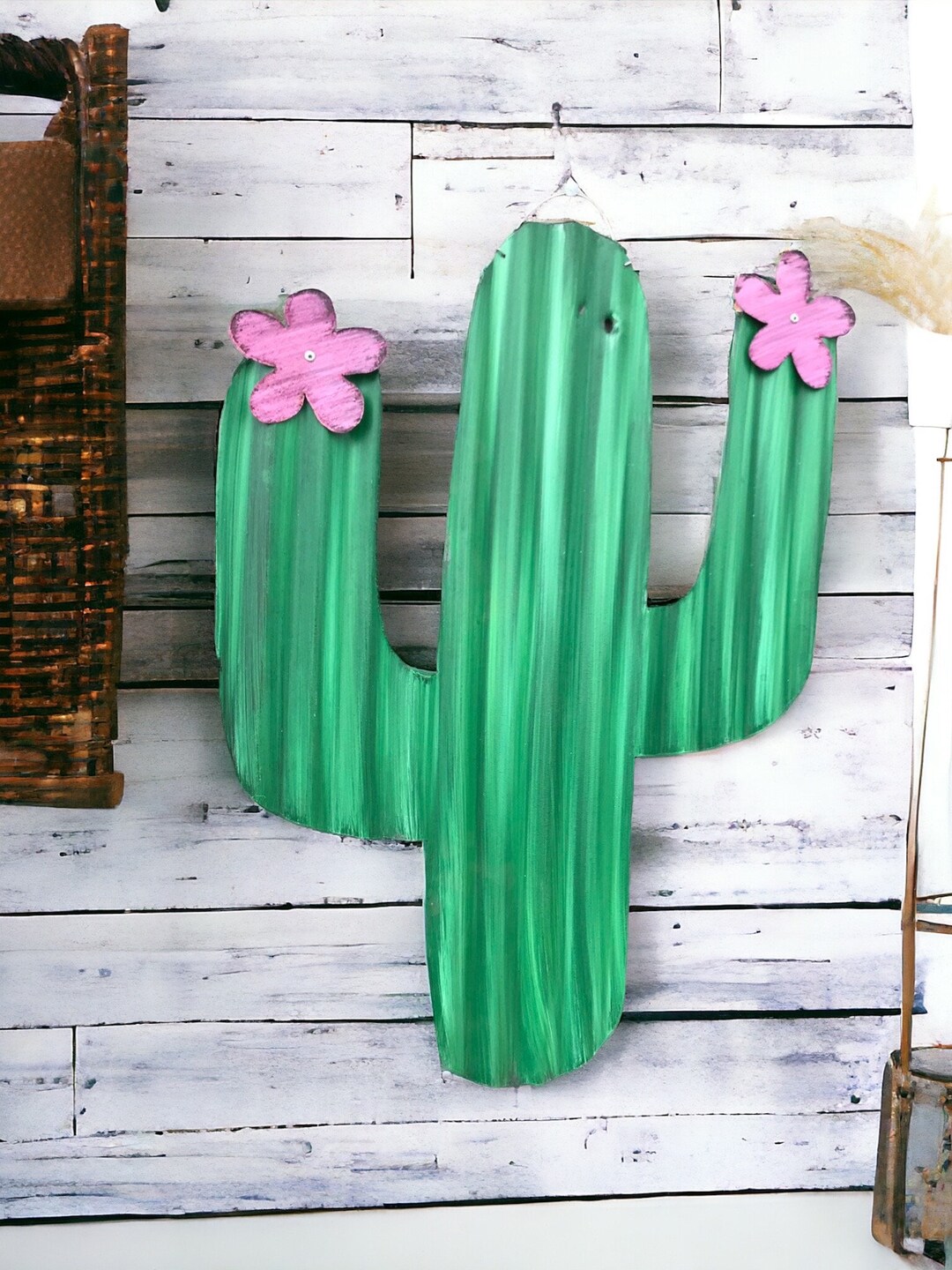 Corrugated Tin Cactus / Cactus Decor / Cinco De Mayo Decor - Etsy