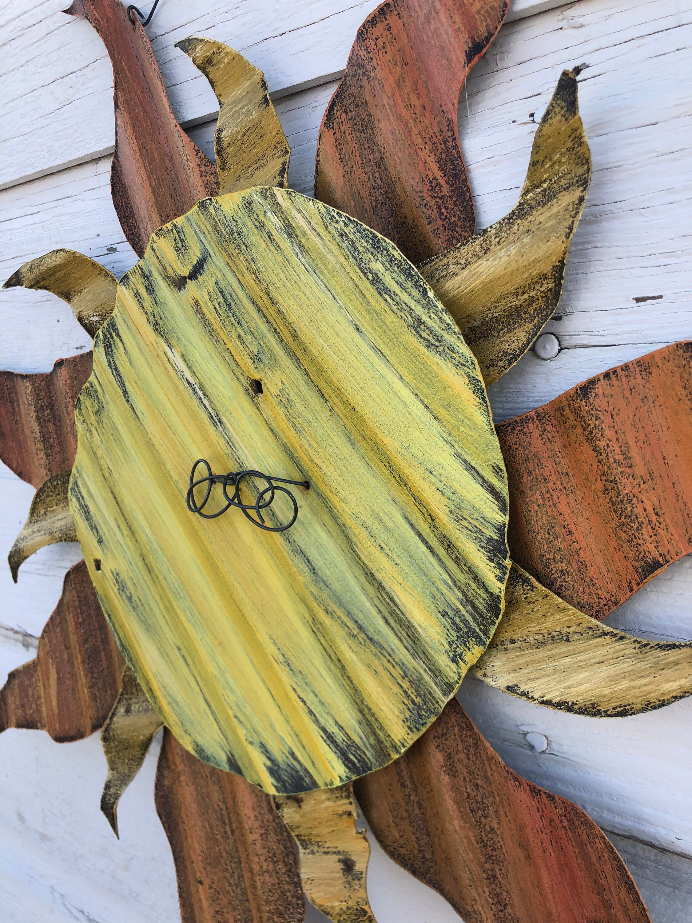 Handmade Corrugated Tin Sun / Handpainted Tin Sun / Metal Sun | Etsy