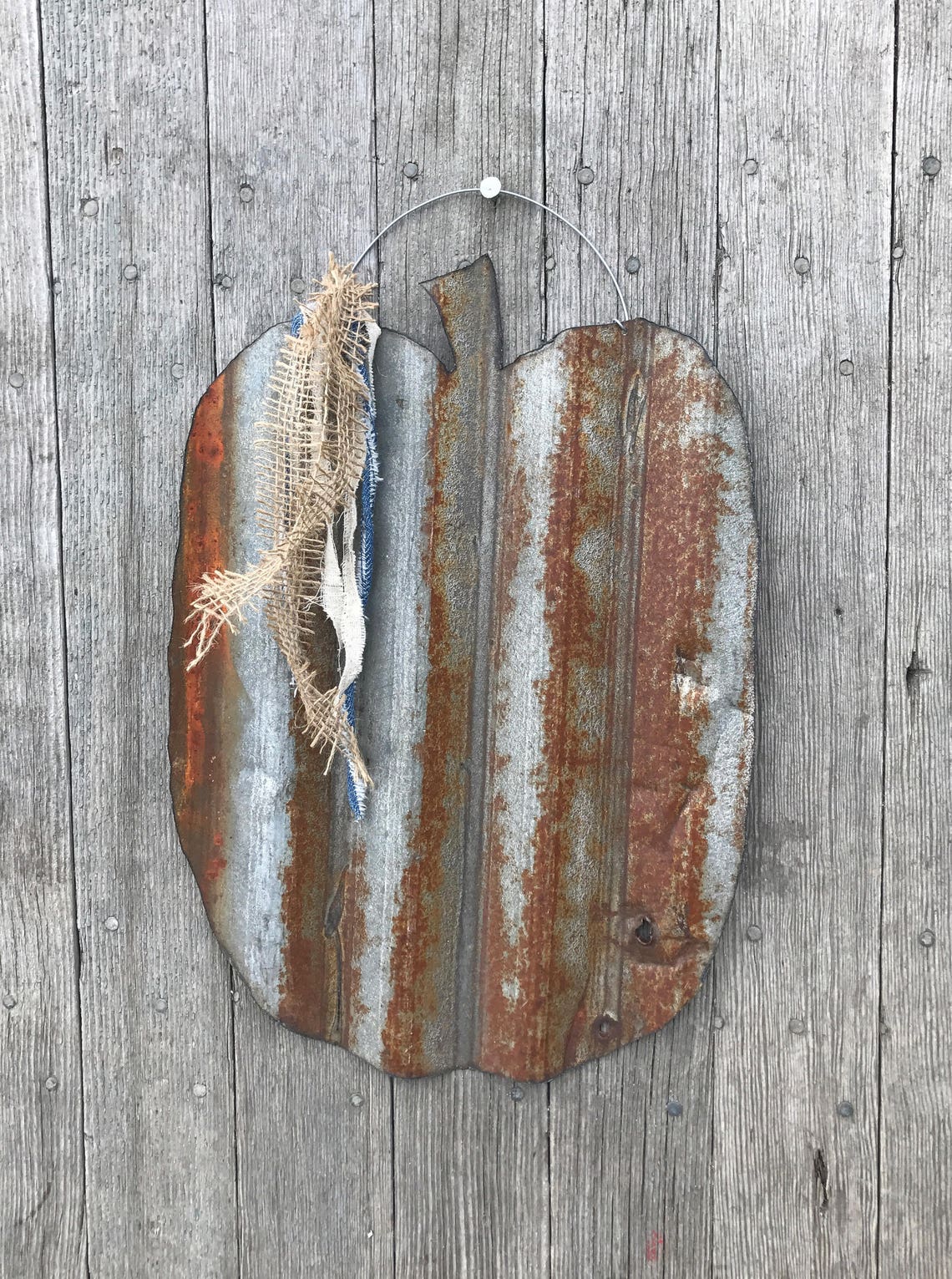 Corrugated Tin Pumpkin / Rusty Tin Pumpkin / Rustic Tin Fall - Etsy