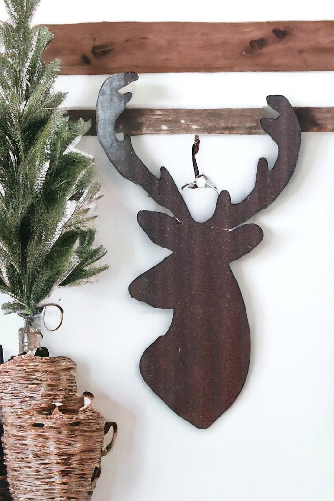 Corrugated Tin Deer Bust / Rustic Tin Hunting Decor / Tin Deer Bust - Etsy