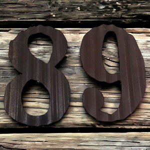 12 Inch Corrugated Tin Numbers / Rusty Tin Numbers / Corrugated Tin ...