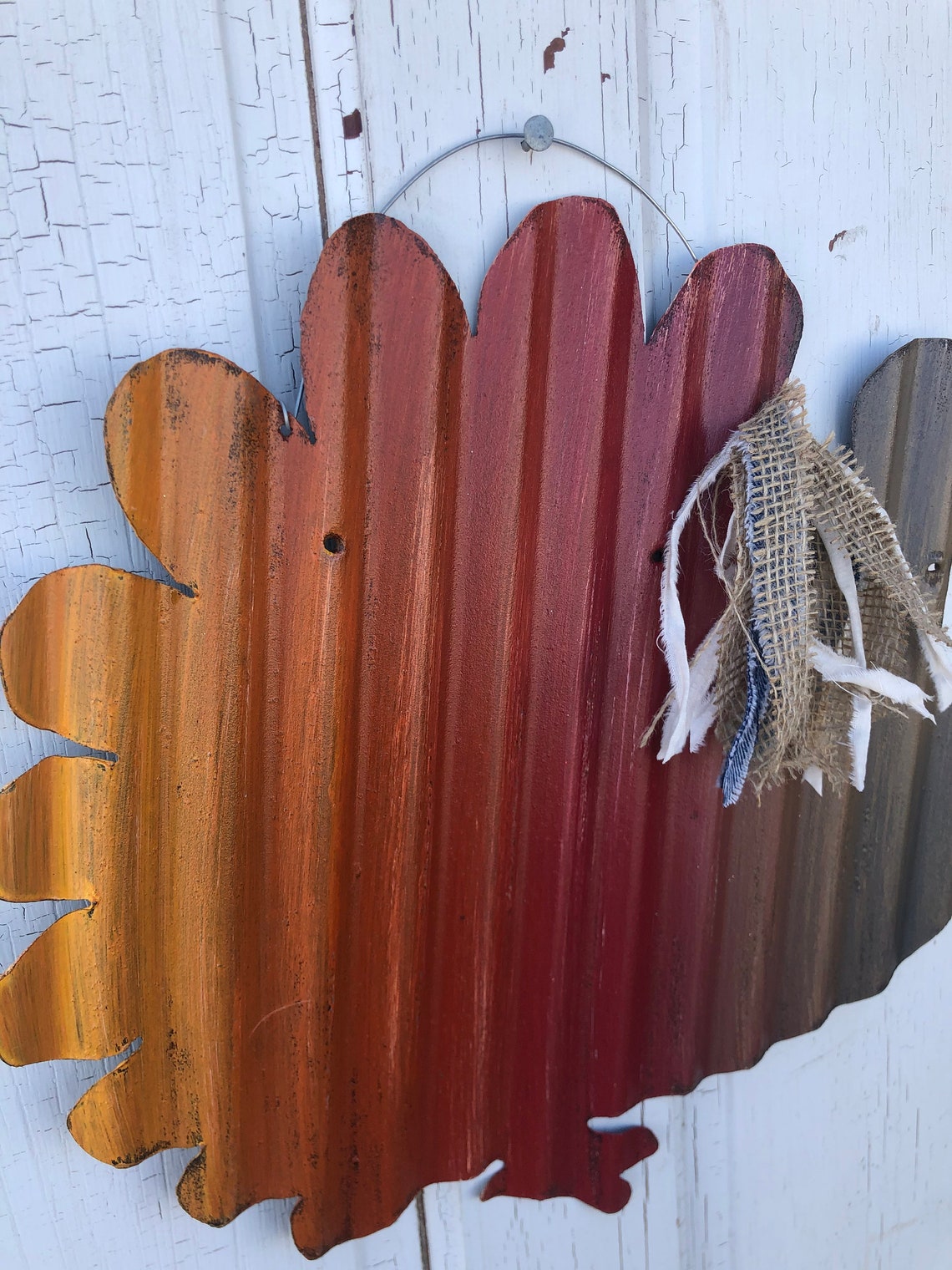 Corrugated Tin Turkey / Rustic Tin Turkey / Tin Thanksgiving | Etsy