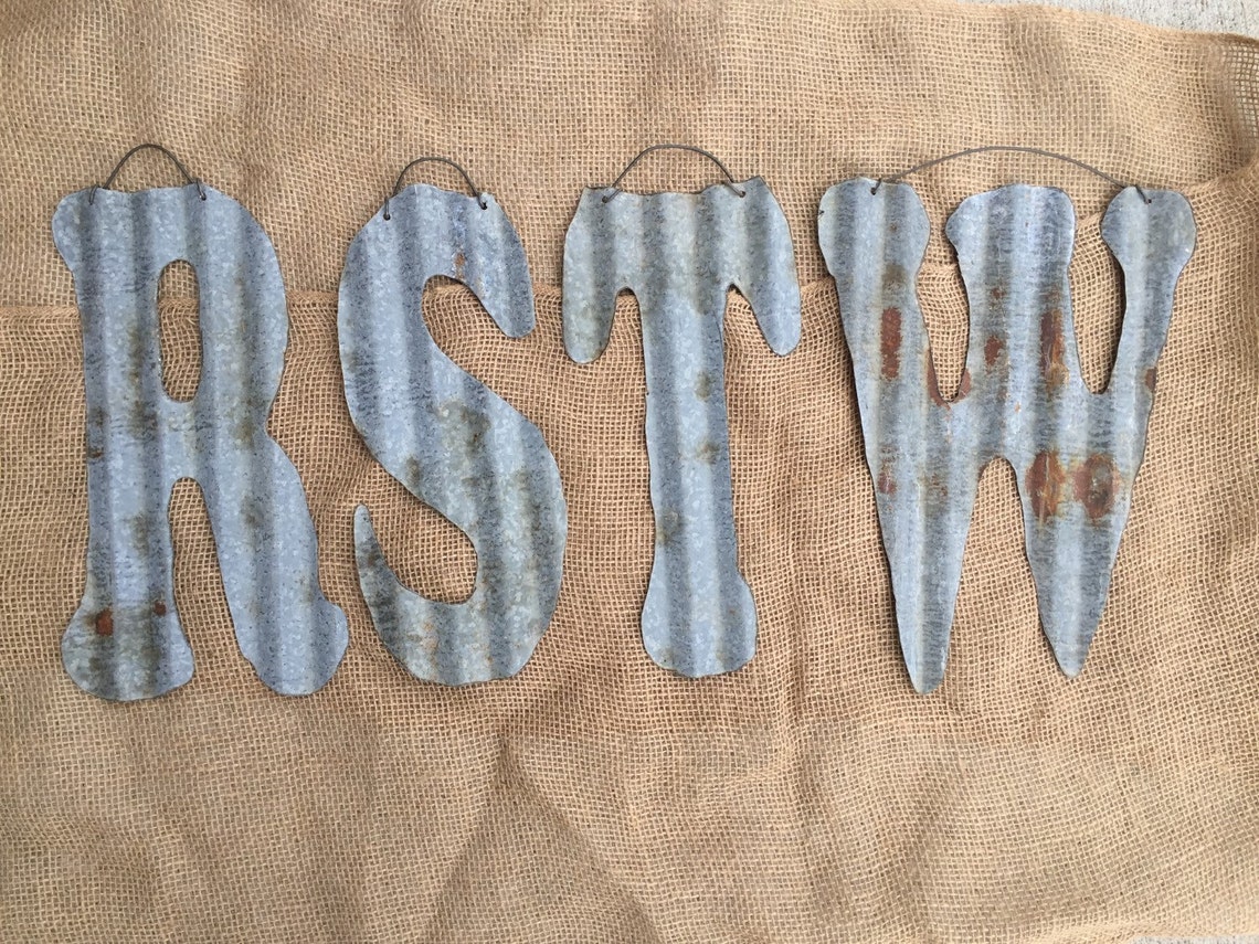 12 Inch Corrugated Tin Letters / Tin Letters A-Z / Rustic Tin - Etsy