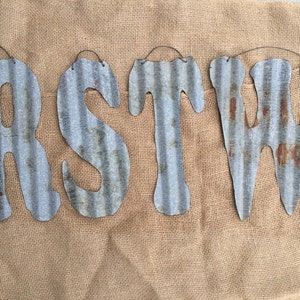 12 Inch Corrugated Tin Letters / Tin Letters A-Z / Rustic Tin Alphabet ...