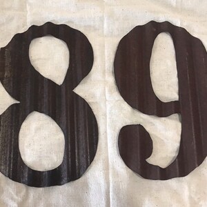 12 Inch Corrugated Tin Numbers / Rusty Tin Numbers / Corrugated Tin ...