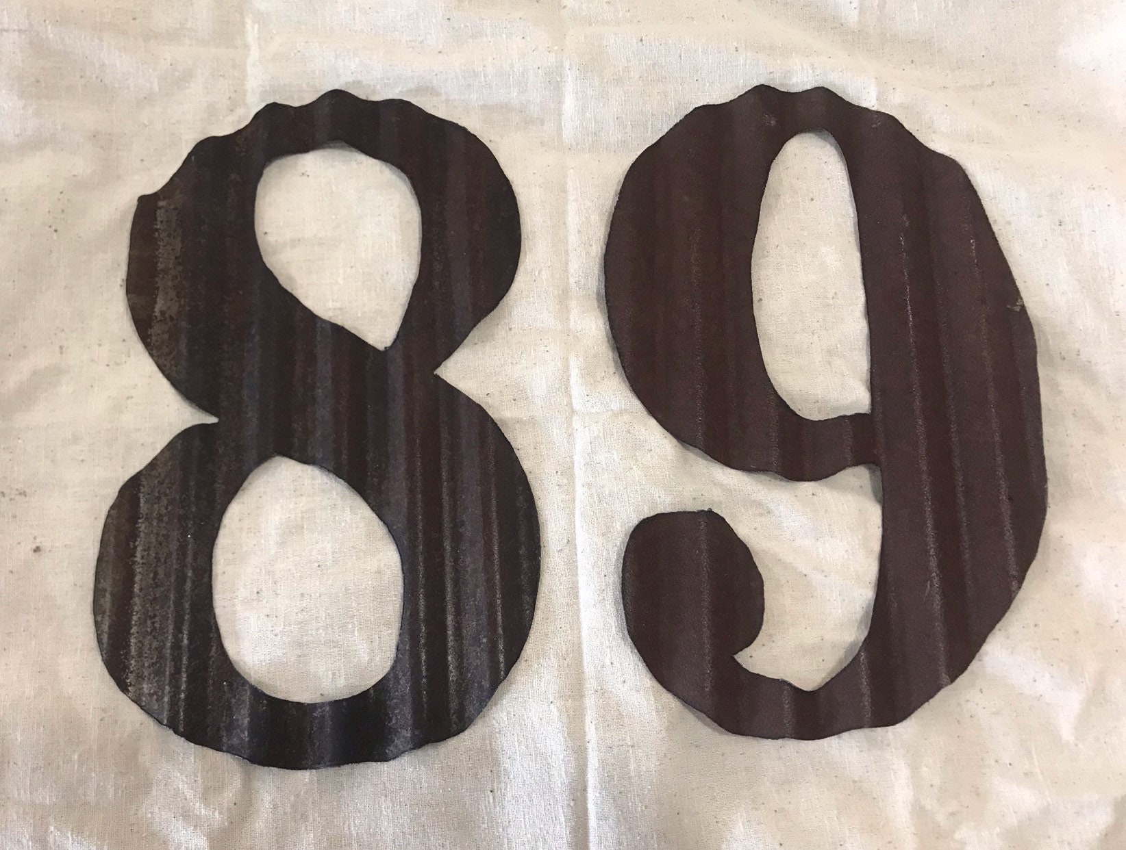 12 Inch Corrugated Tin Numbers / Rusty Tin Numbers / - Etsy