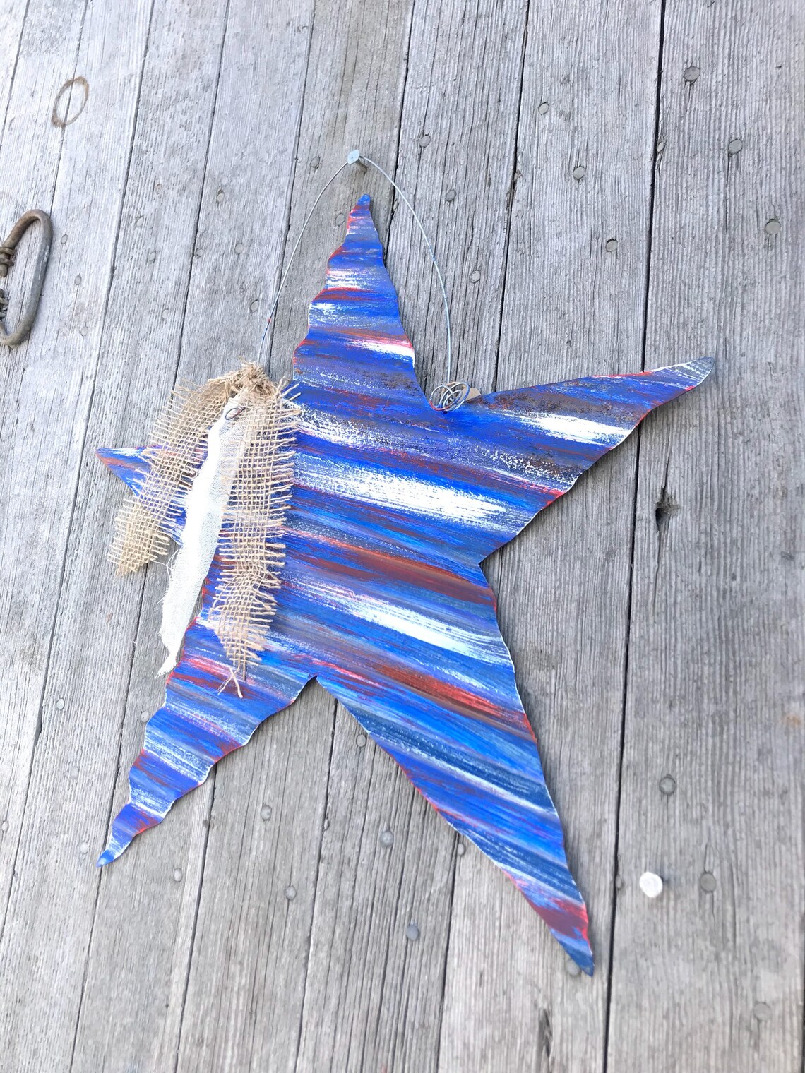 Patriotic Tin Star/ Corrugated Tin Star / Rustic Tin Star / | Etsy