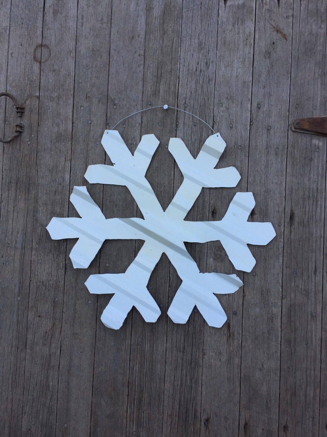 20 1/2 Tin Snowflake, Rustic Tin Snowflake, Tin Christmas Decorations ...