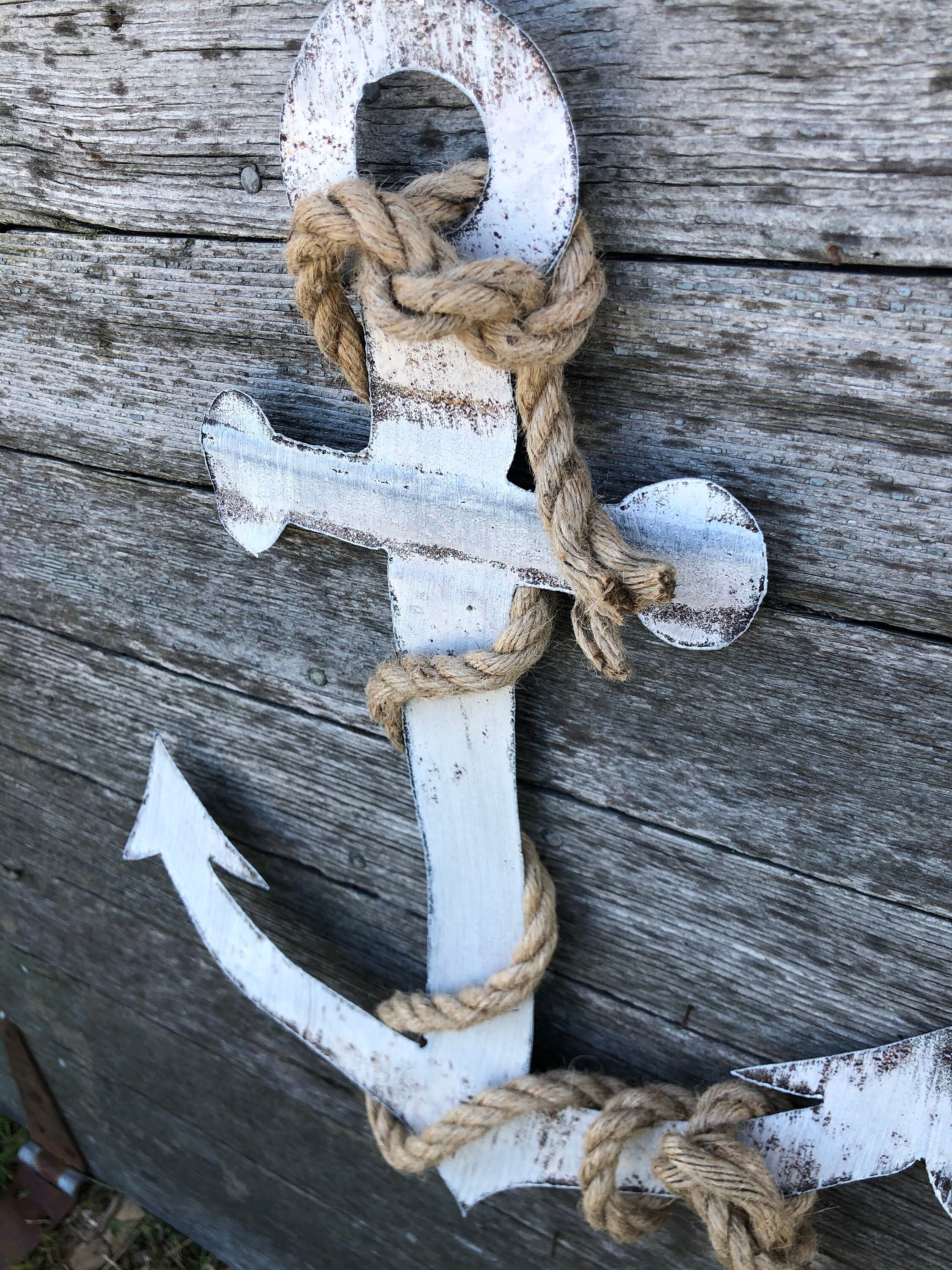 Upcycled Tin Anchor / 16" Tin Anchor / Tin Nautical Decor - Etsy