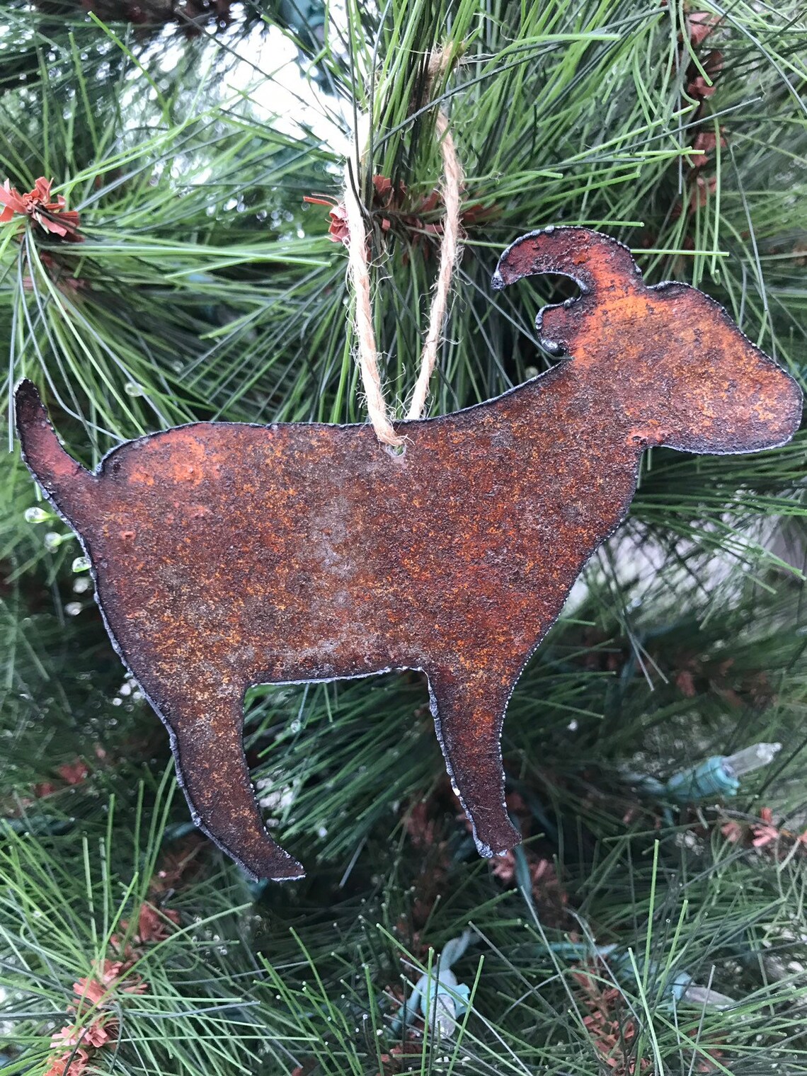 Tin Goat Ornament / Rusty Tin Ornaments / Goat Christmas Ornaments ...